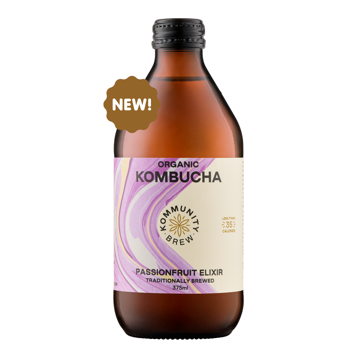 Kommunity Brew Passionfruit Elixir Organic Kombucha 375ml – La Vida Vegan