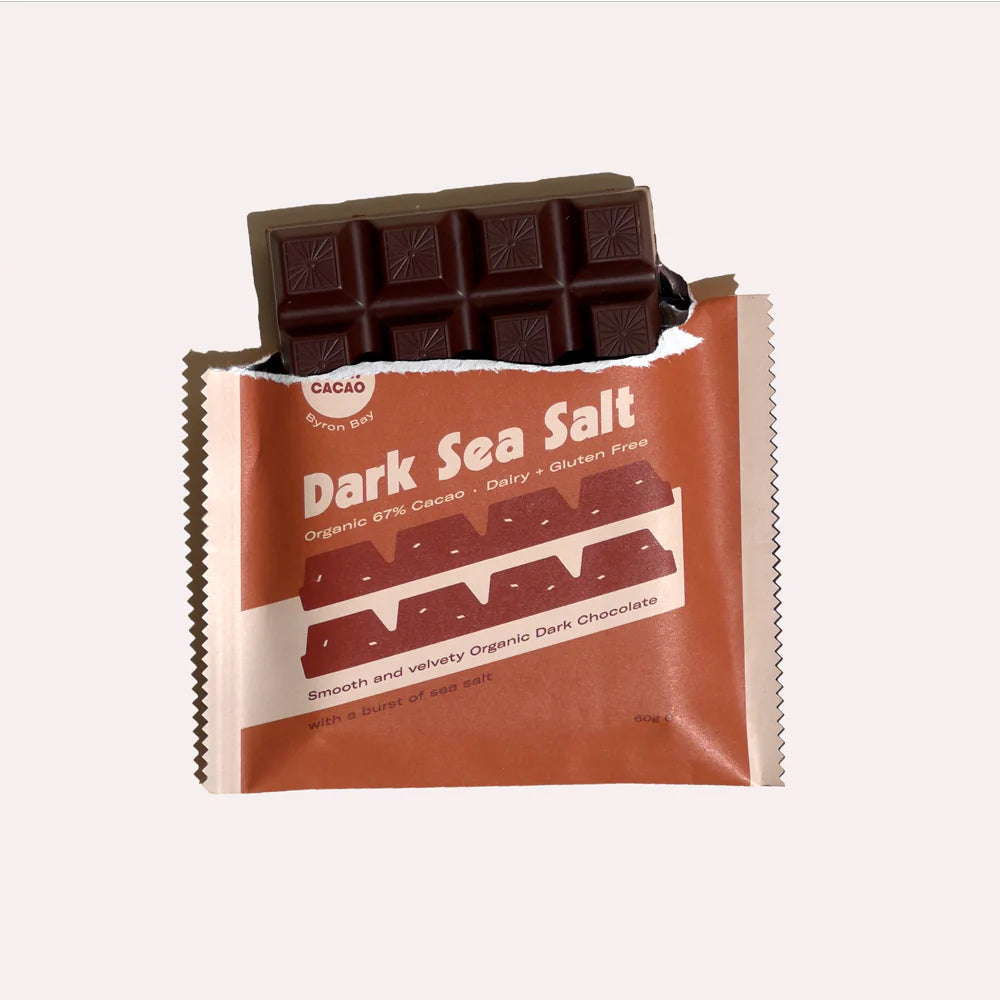 Chow Cacao Dark Chocolate Block 60g - Sea Salt – La Vida Vegan