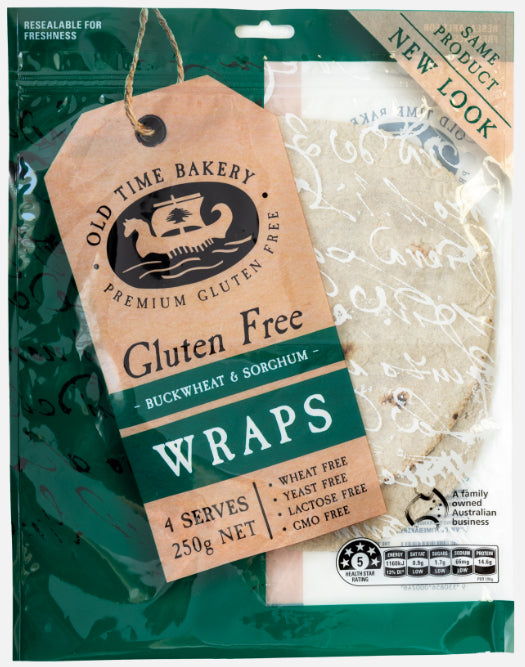 Old Time Bakery (GF) Wraps 250g - Buckwheat & Sorghum – La Vida Vegan