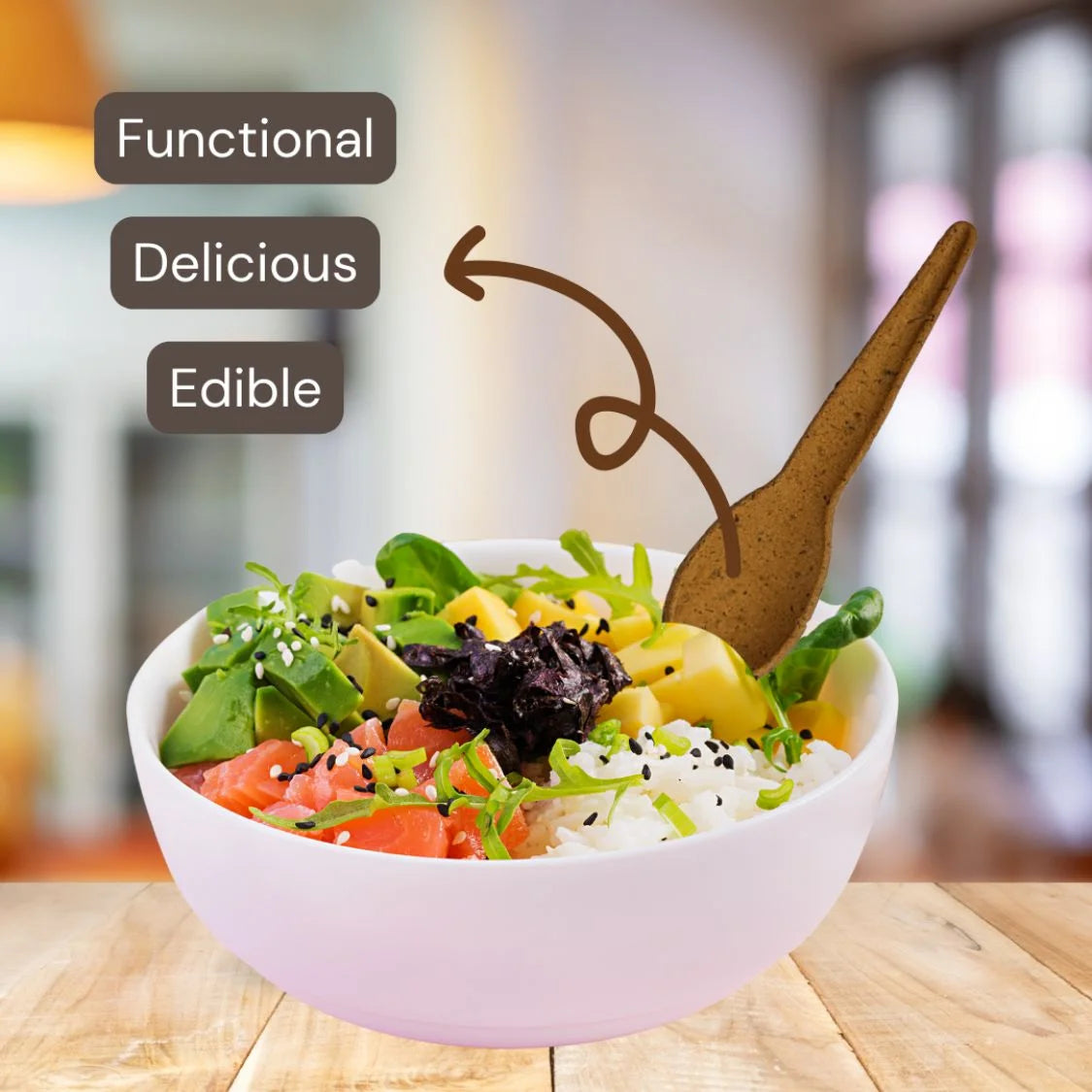 Edible Cutlery Spoon - Oregano (10pk) – La Vida Vegan