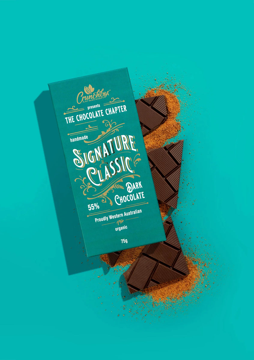 Crunchbox Chocolate Bar 75g - Signature Classic 55% – La Vida Vegan