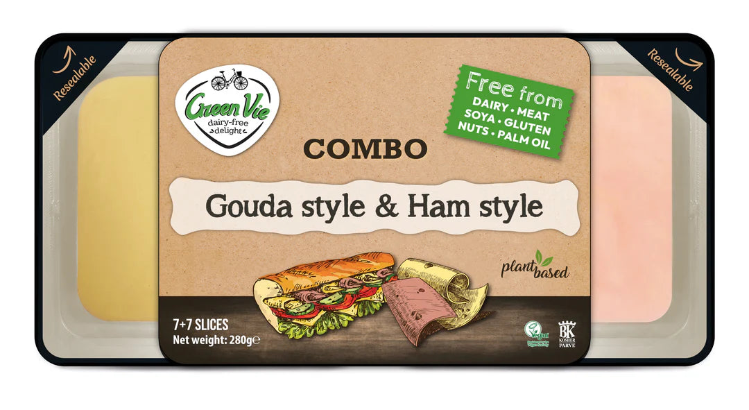(BB: 16/03/25) Green Vie Vegan Combo: Ham & Gouda Pack 280g – La Vida Vegan