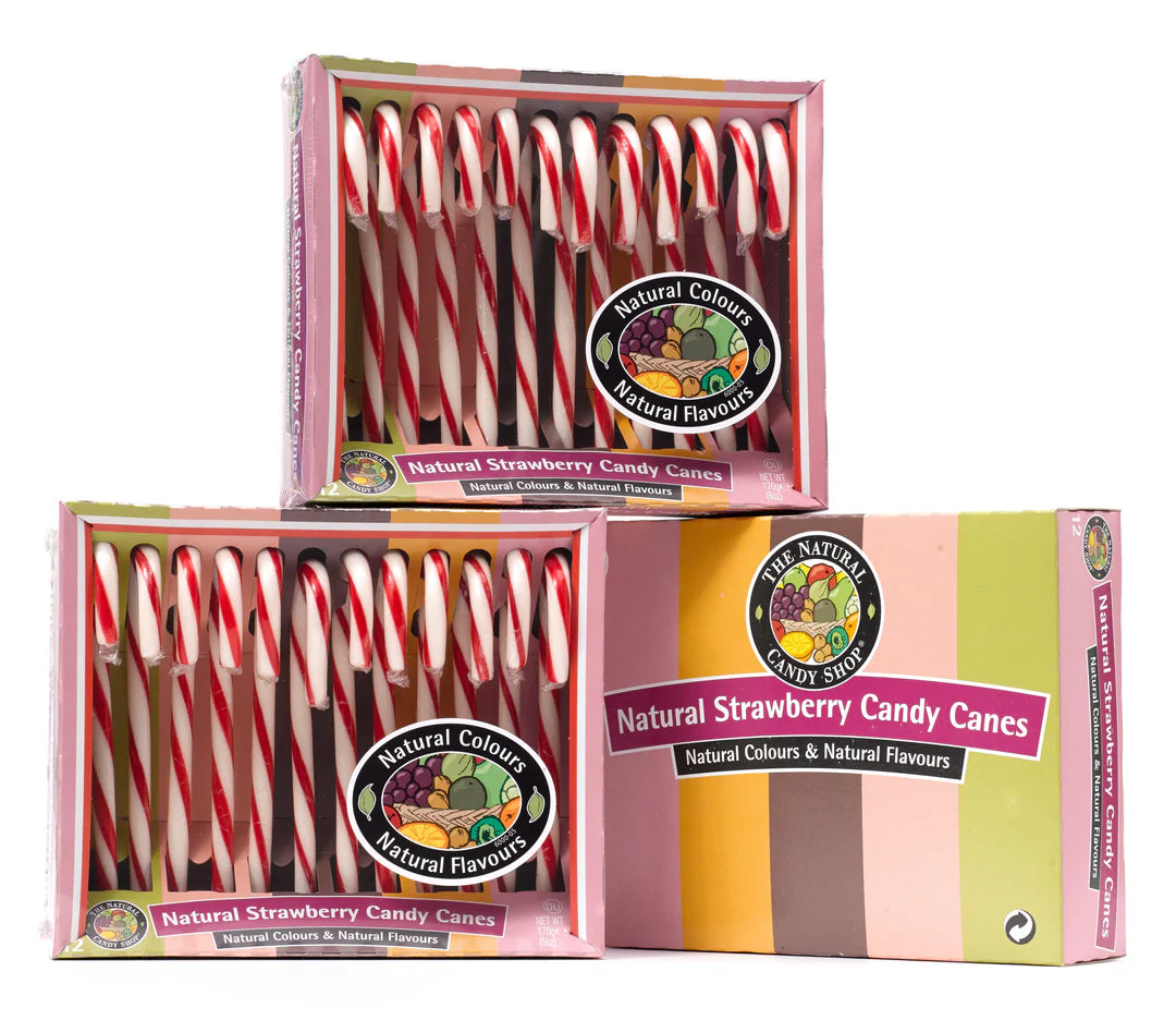 The Natural Candy Shop Candy Canes in Cradle 170g - Strawberry – La ...
