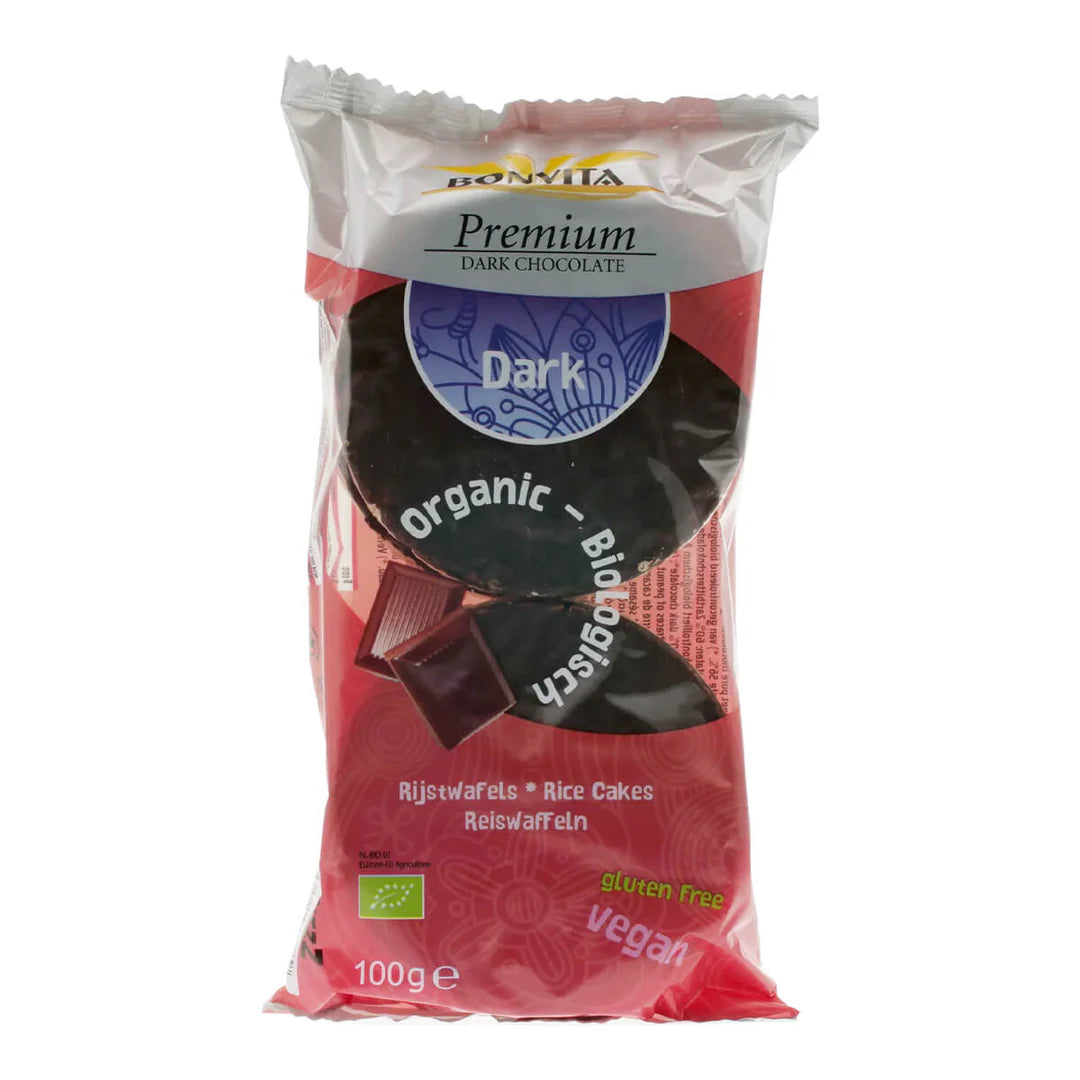 (BB: 15/01/26) Bonvita (GF) Organic Ricecakes 100g - Dark Chocolate ...