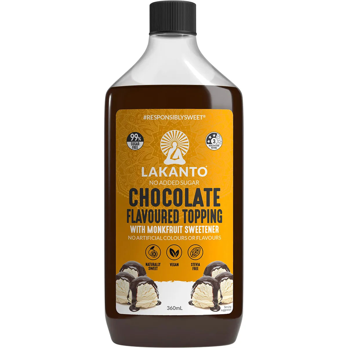 Lakanto Chocolate Flavoured Topping with Monkfruit Sweetener 360ml – La ...