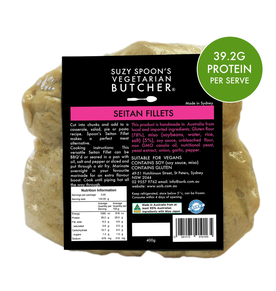 Suzy Spoon’s Seitan Fillets 400g – La Vida Vegan