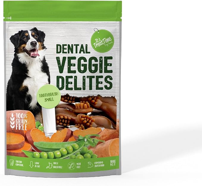 It's Treat Time Veggie Delites Toothbrush Dog Treat Small 100g – La ...