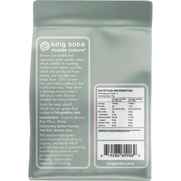 KING SOBA Organic Brown Rice Ramen Noodles 280g – La Vida Vegan