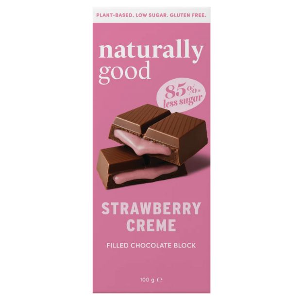 Naturally Good Filled Chocolate Block - Strawberry Creme 100g – La Vida ...