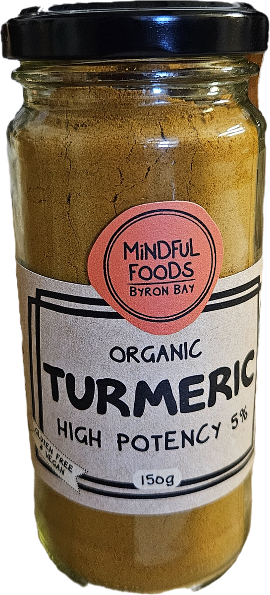 Mindful Foods Organic Turmeric (High Potency 5%) 150g – La Vida Vegan