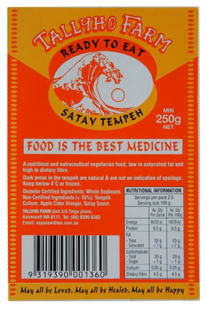 Tally Ho Ready to Eat Satay Tempeh 200g – La Vida Vegan
