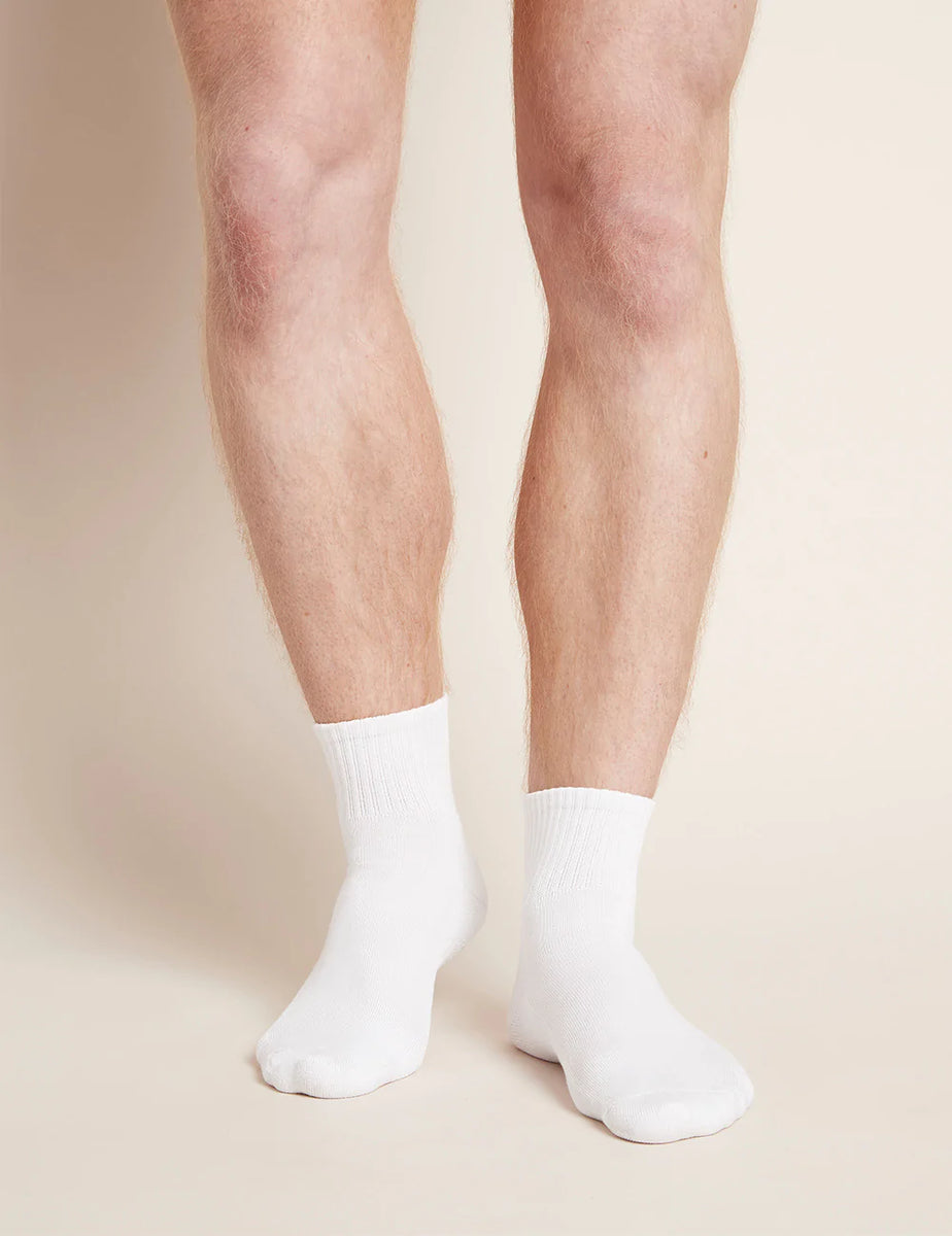 Boody Men's Quarter Crew Sports Socks White 6-11 – La Vida Vegan